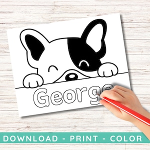 Customized Dog Coloring Page for Toddler Busy Book Kid Activity PDF ...