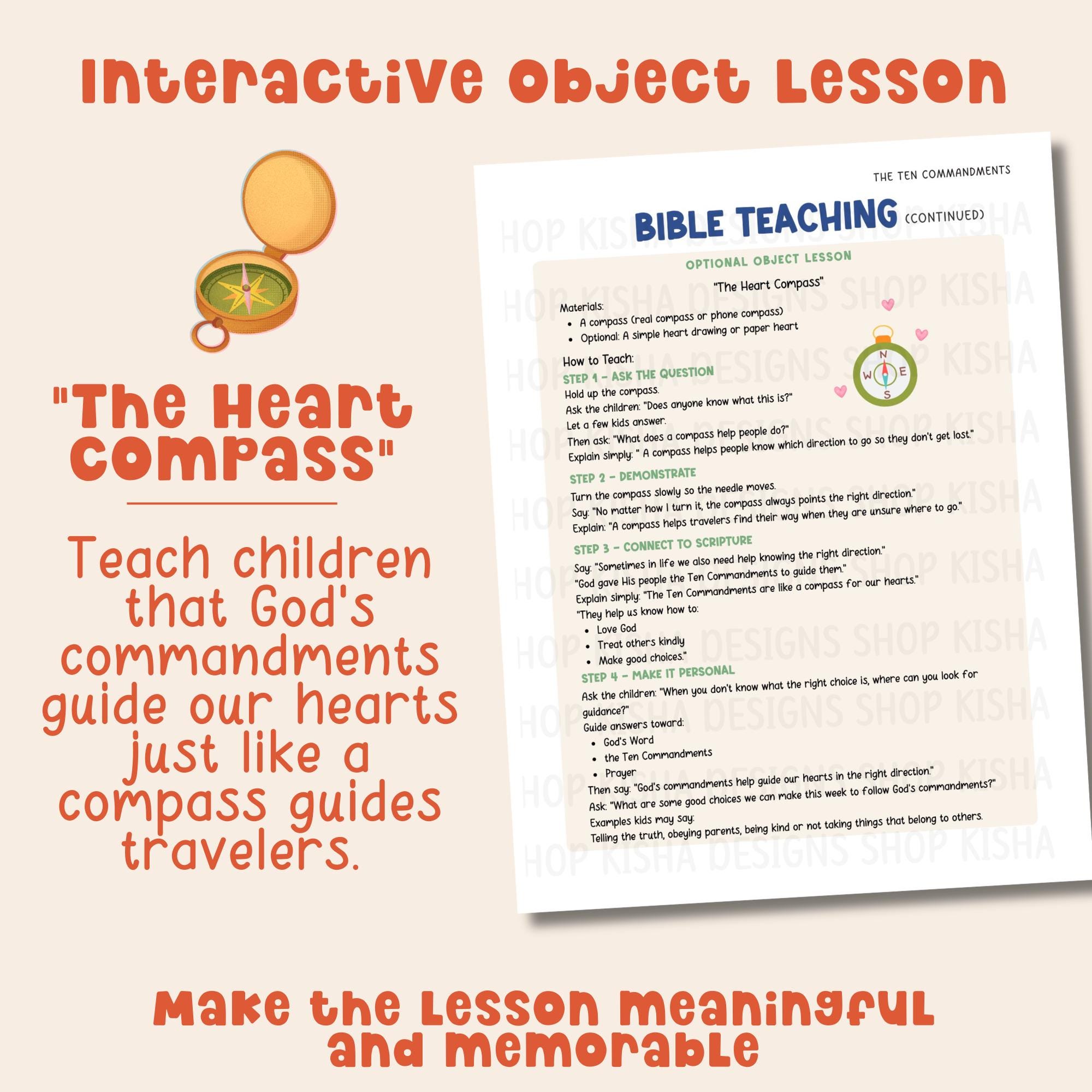 Ten Commandments Bible Lesson for Kids, Sunday School Activity, Bible ...