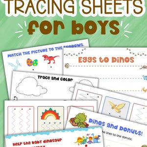 Preschool Line Tracing Handwriting Practice Dinosaur Theme Prewriting ...