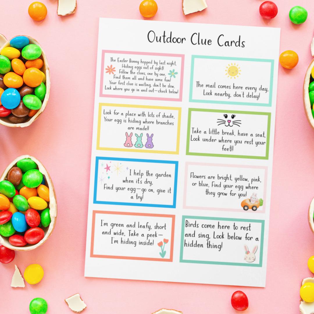 Easter Egg Hunt Card Clue Printable Scavenger Hunt Kid Easter Activity ...
