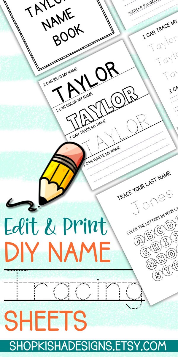 Editable Name Tracing Worksheet Name Practice Homeschool Morning Menu ...