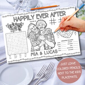 Wedding Rehearsal Dinner Custom Placemat Kid Wedding Activity Table ...