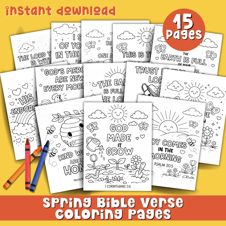 Bible Verse Coloring Pages for Kids Christian Printable Faith Based ...