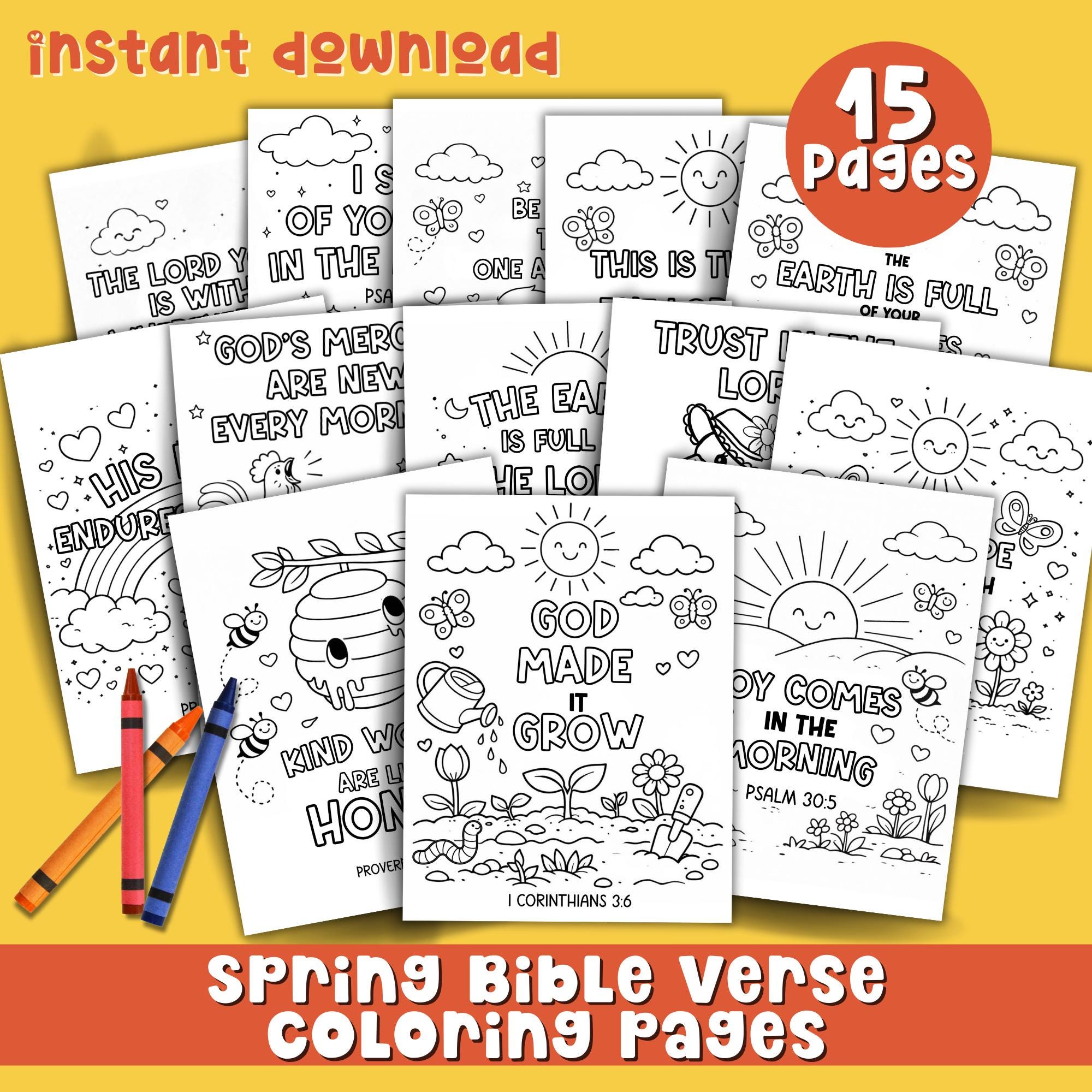 Bible Verse Coloring Pages for Kids Christian Printable Faith Based ...