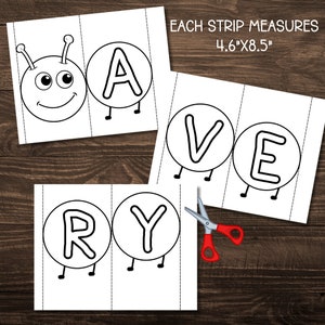 Caterpillar Custom Kid Name Puzzle Spring Activity Name Spelling ...