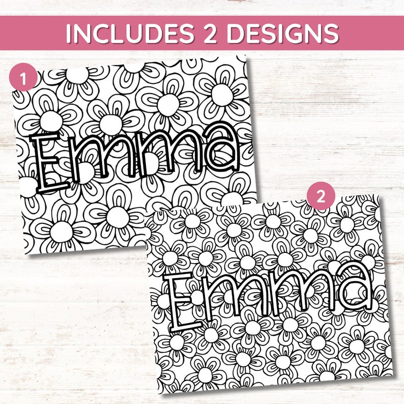 Printable Custom Coloring Page for Girl Bedroom Sign Daisy Name Sign ...