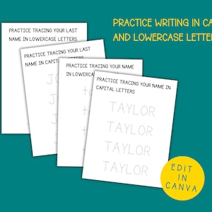 Editable Name Tracing Worksheet Name Practice Homeschool Morning Menu ...