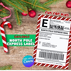 Santa Express Delivery North Pole Stamp Gift From Santa Mail for Elf ...