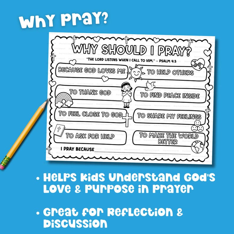Learn to Pray Activity Placemat Prayer Printable Bible Coloring Page ...