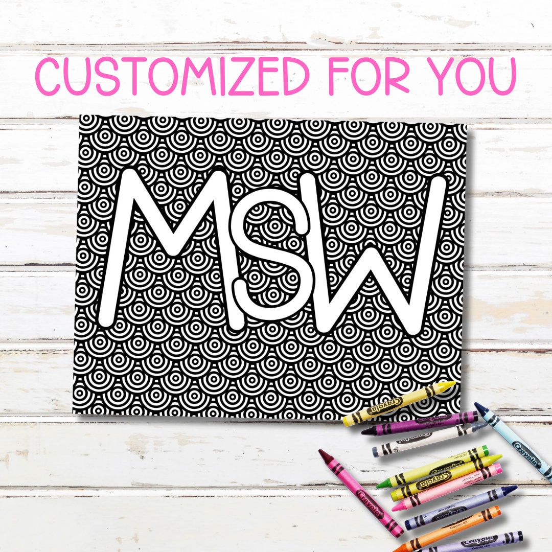 Custom Monogram Name Coloring Sheet for Anxiety Relief Coloring ...