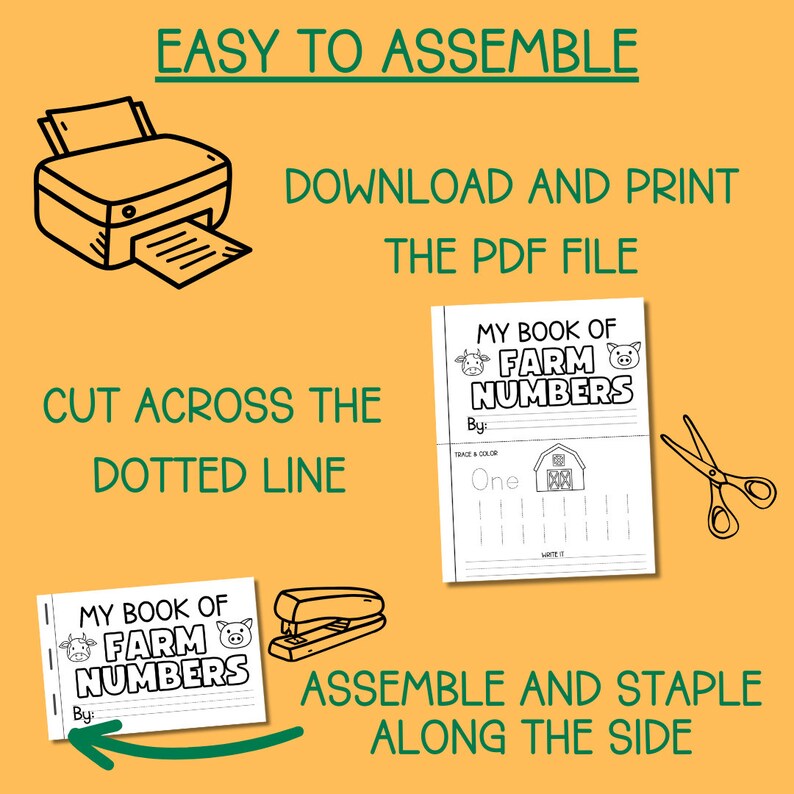 Number Tracing Worksheet Handwriting Practice Preschool Busy Book Farm ...