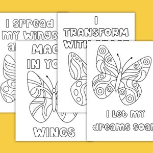 Butterfly Coloring Page for Kid Positive Coloring Page Kid Affirmation ...
