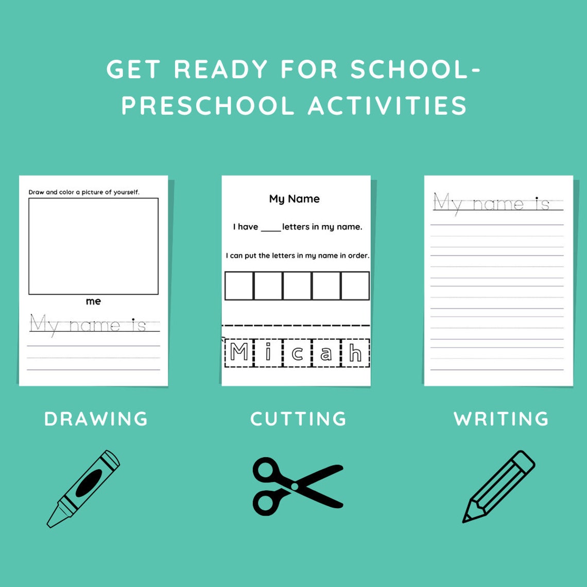 Preschool Name Tracing Sheet Custom Handwriting Practice Sheet Toddler ...