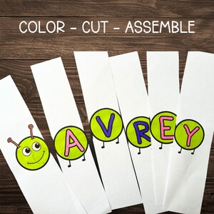 Caterpillar Custom Kid Name Puzzle Spring Activity Name Spelling ...