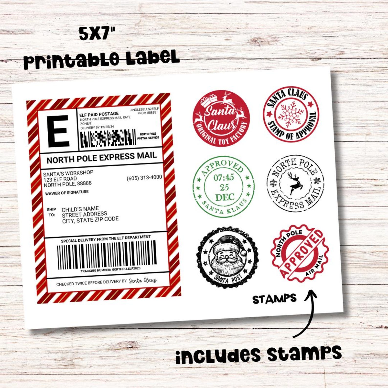 North Pole Express Santa Label Elf Arrival Gift From Santa Express Fun ...
