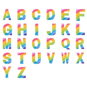 Rainbow Alphabet SVG Colorful Letter Rainbow Font PNG Clipart Letter ...