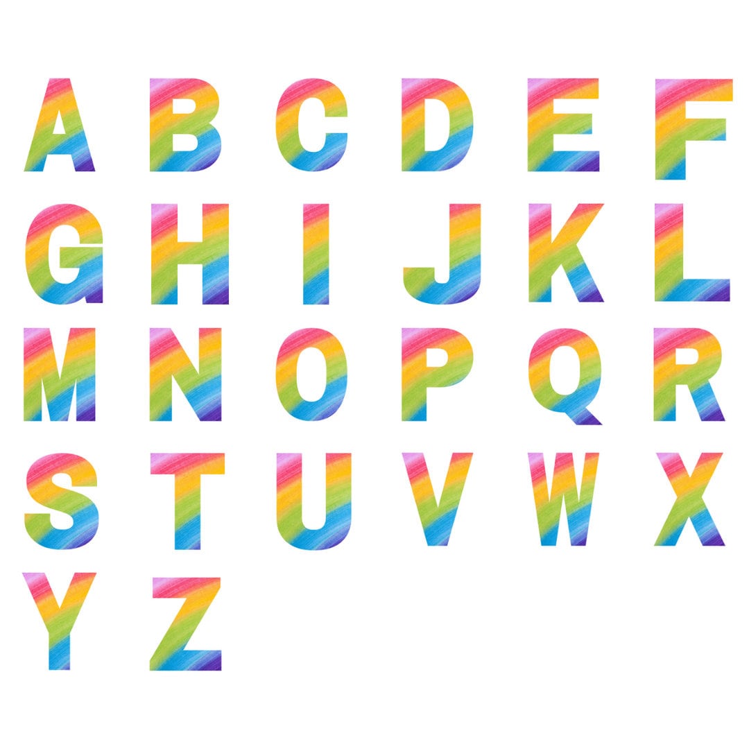 Rainbow Alphabet SVG Colorful Letter Rainbow Font PNG Clipart Letter ...