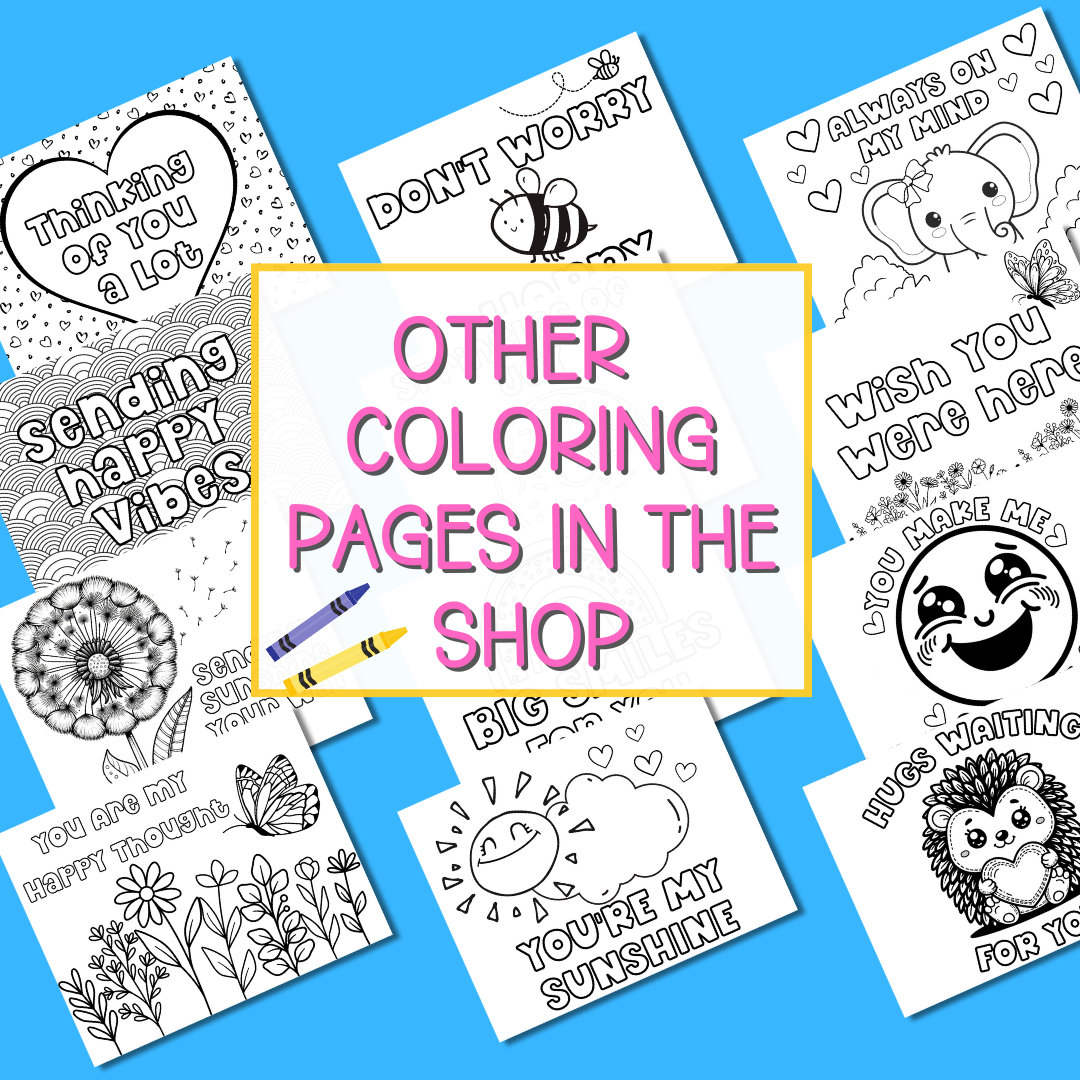 Coloring Page for Kid Pen Pal Happy Mail Handwritten Note Assorted ...