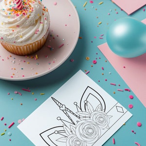 Unicorn Birthday Party Crown Unicorn Activity Coloring Birthday ...