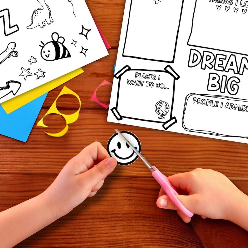 Kids Vision Board 2026 Printable Dream Big Goal Setting Activity With ...