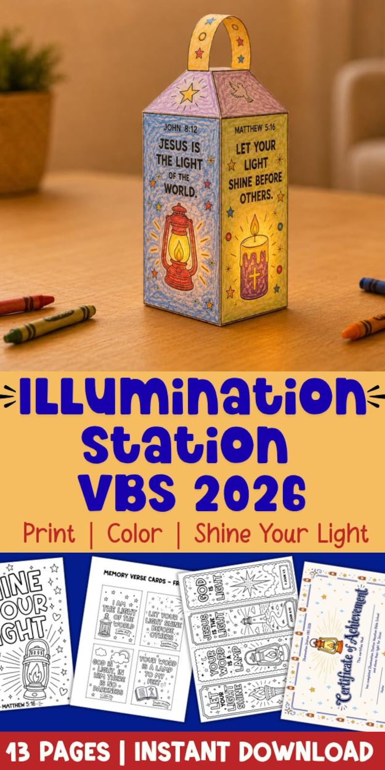 Illumination Station VBS Activity Bundle Printable Bible Craft Paper ...