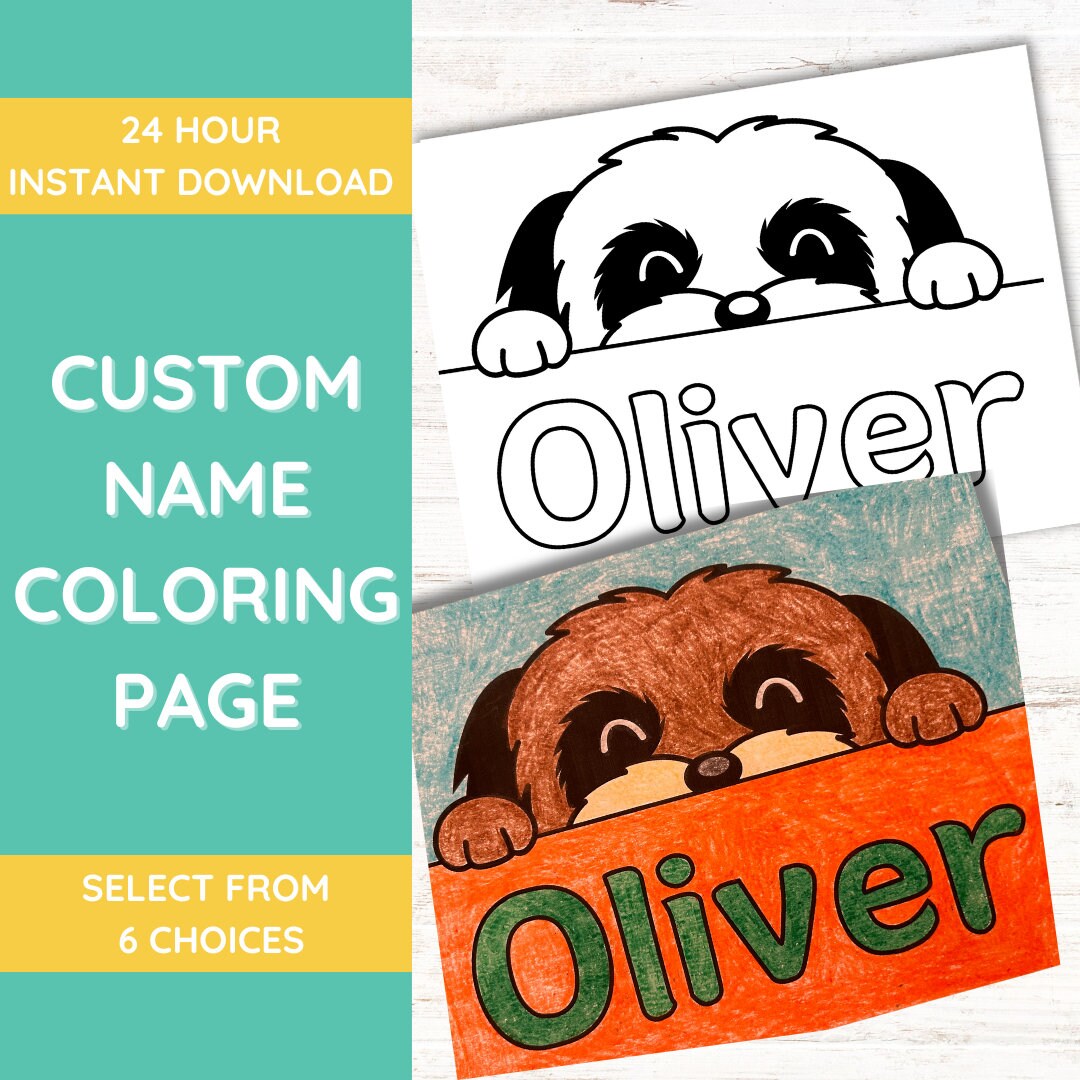 Customized Dog Coloring Page for Toddler Busy Book Kid Activity PDF ...