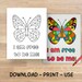 Butterfly Coloring Page for Kid Positive Coloring Page Kid Affirmation ...