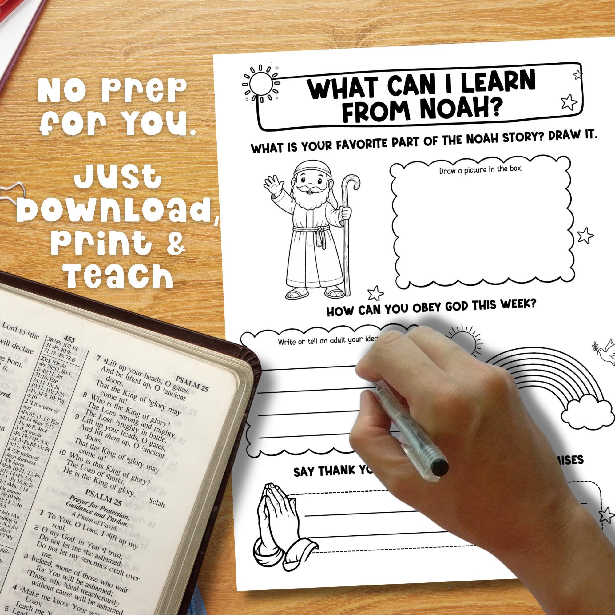 Noahs Ark Printable Primary Lesson Kid Scripture Lesson Bible Story ...