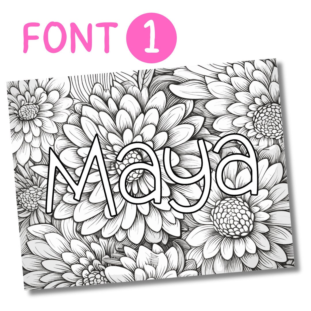 Custom Coloring Page for Kid Name Coloring Page Girl Name Sign for ...