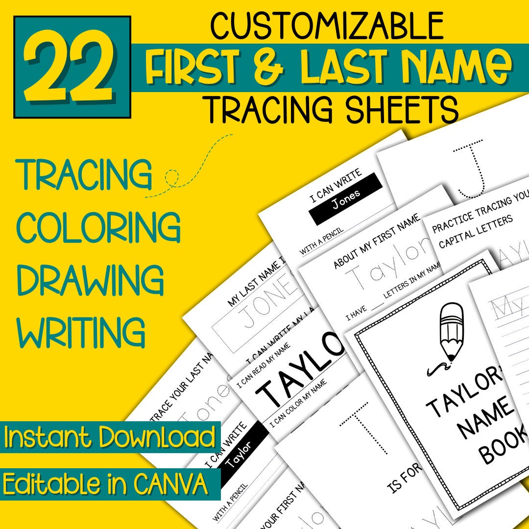 Editable Name Tracing Worksheet Name Practice Homeschool Morning Menu ...