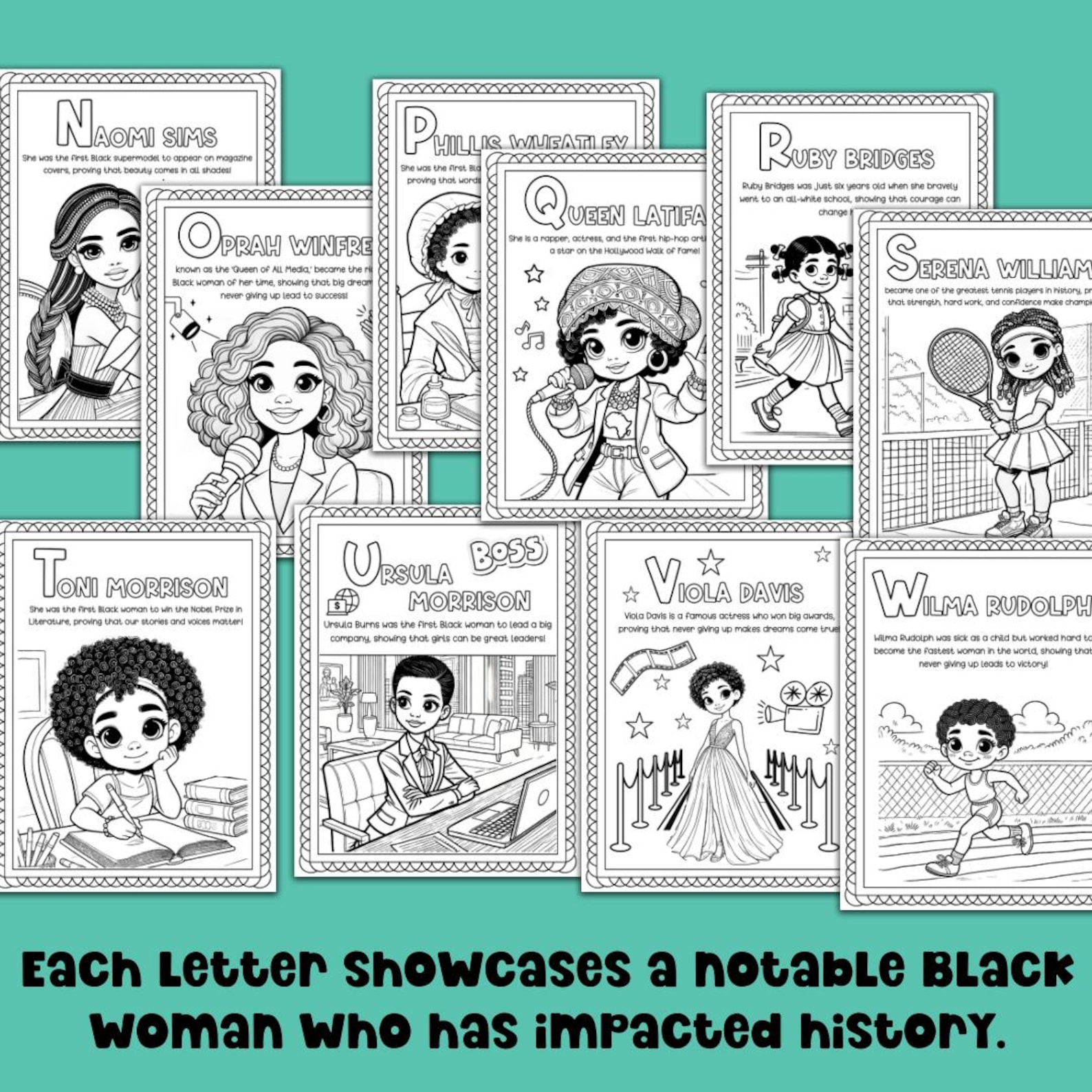 Black Women History Coloring Educational Printable Homeschool Resource ...