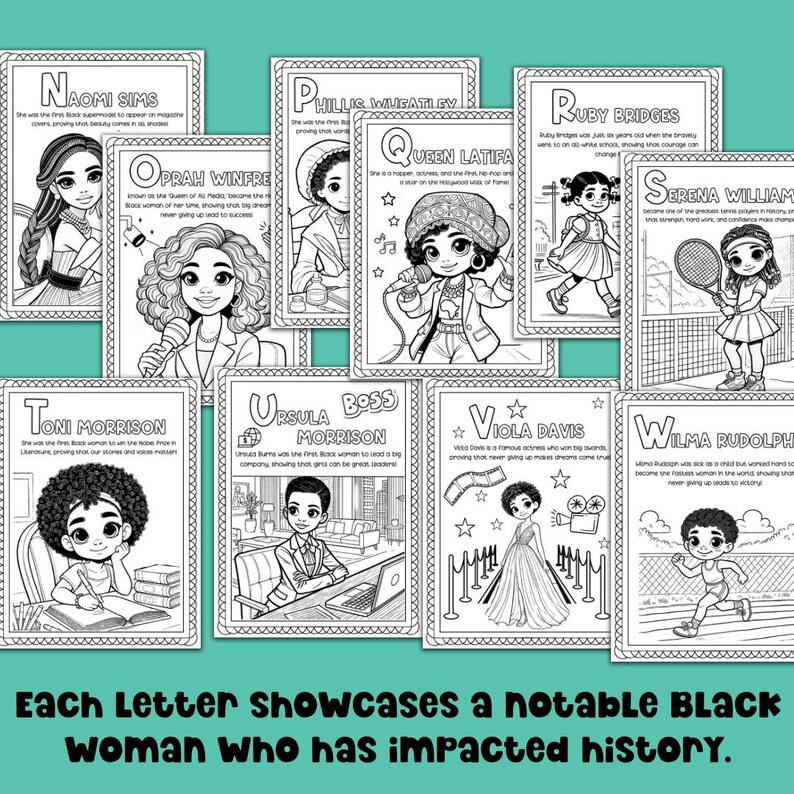 Black Women History Coloring Educational Printable Homeschool Resource ...