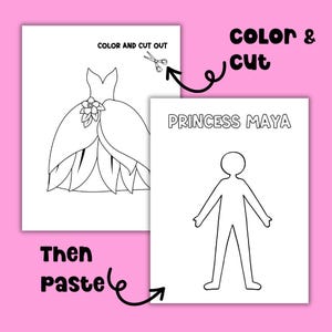 Princess Theme Coloring Page Custom Gift 4 Year Old Birthday Gift Idea ...