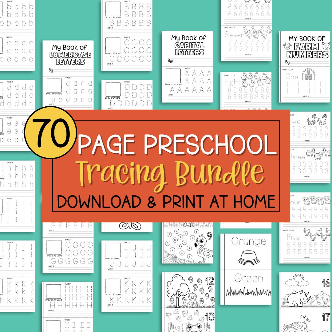Preschool Busy Book Printable Tracing Activity Book Prek Worksheet ...