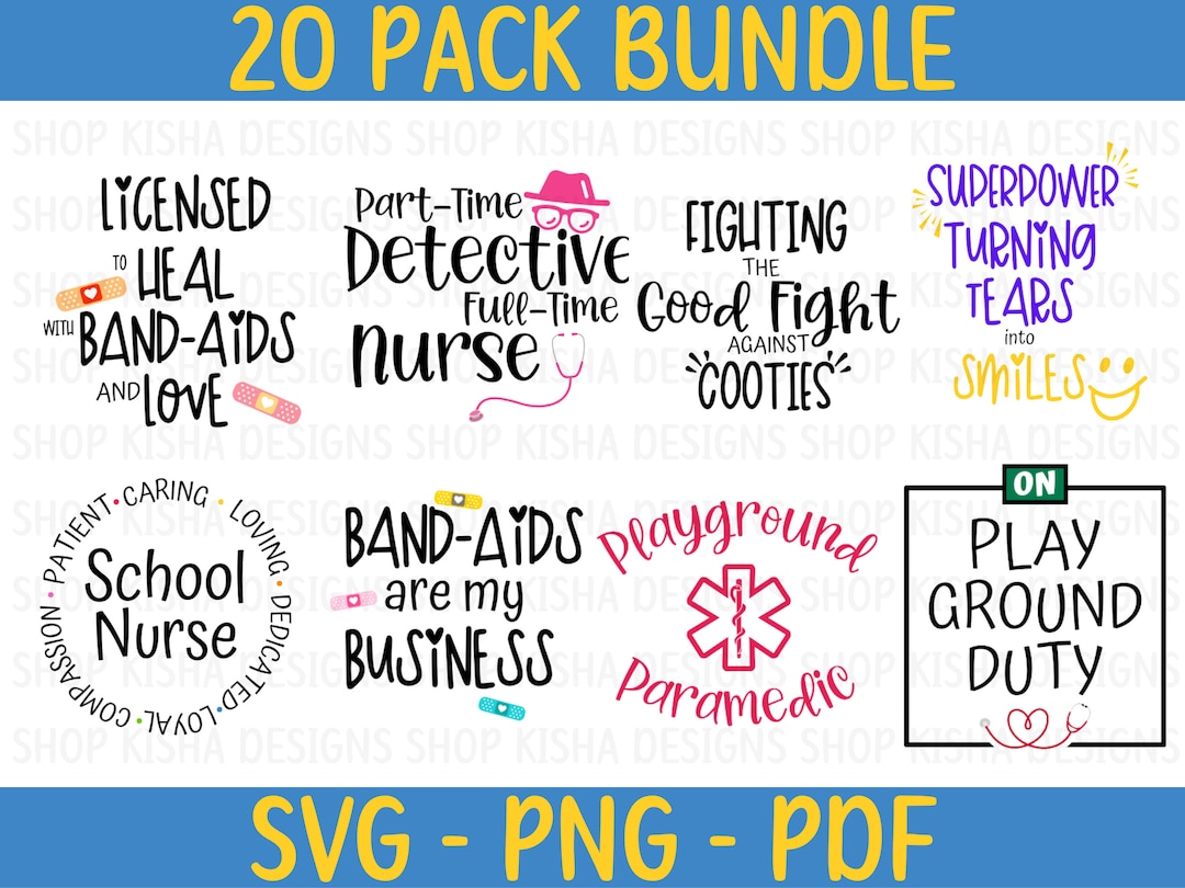 School Nurse SVG Bundle Nurse SVG File Healthcare Svg Nurse Circuit ...