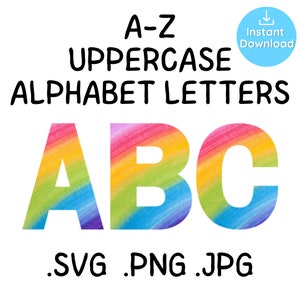 Rainbow Alphabet SVG Colorful Letter Rainbow Font PNG Clipart Letter ...
