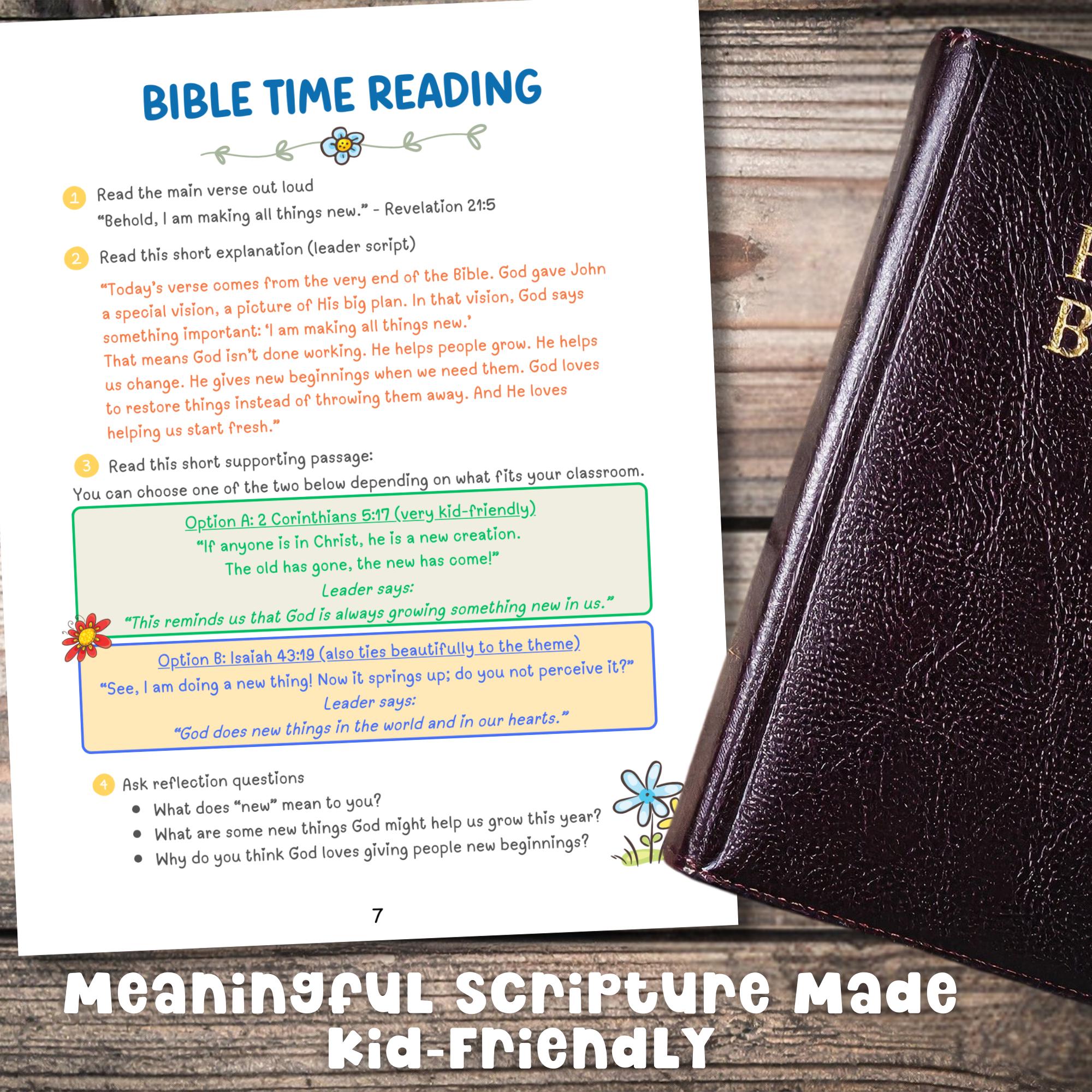 New Year Activity Bible Lesson Plan New Beginnings Sunday School Lesson ...