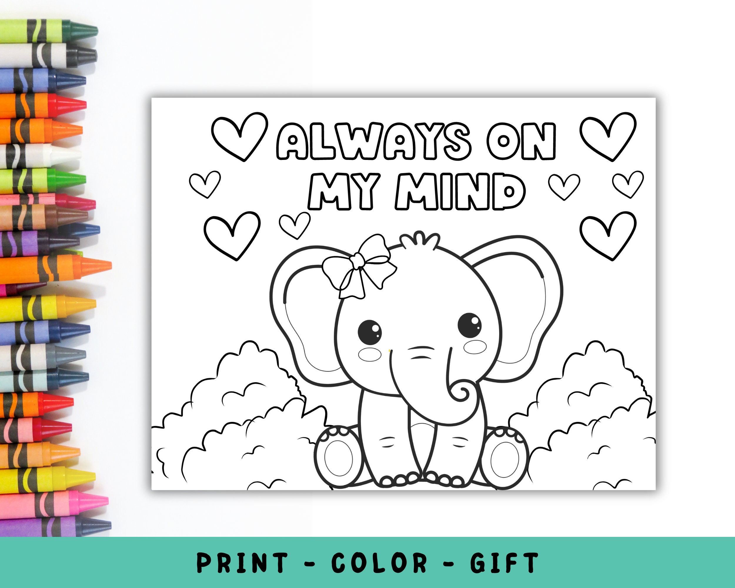 Positive Thought Card Coloring Page for Kid Printable Activity Sheet ...