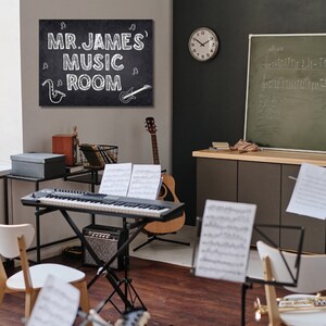 Personalized Music Teacher Classroom Sign Printable Music Room Sign ...