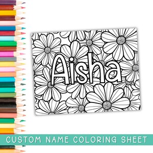Custom Zentangle Art Name Coloring Page Relaxation Activity Adult ...