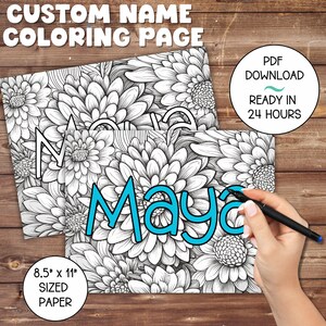 Custom Coloring Page for Kid Name Coloring Page Girl Name Sign for ...