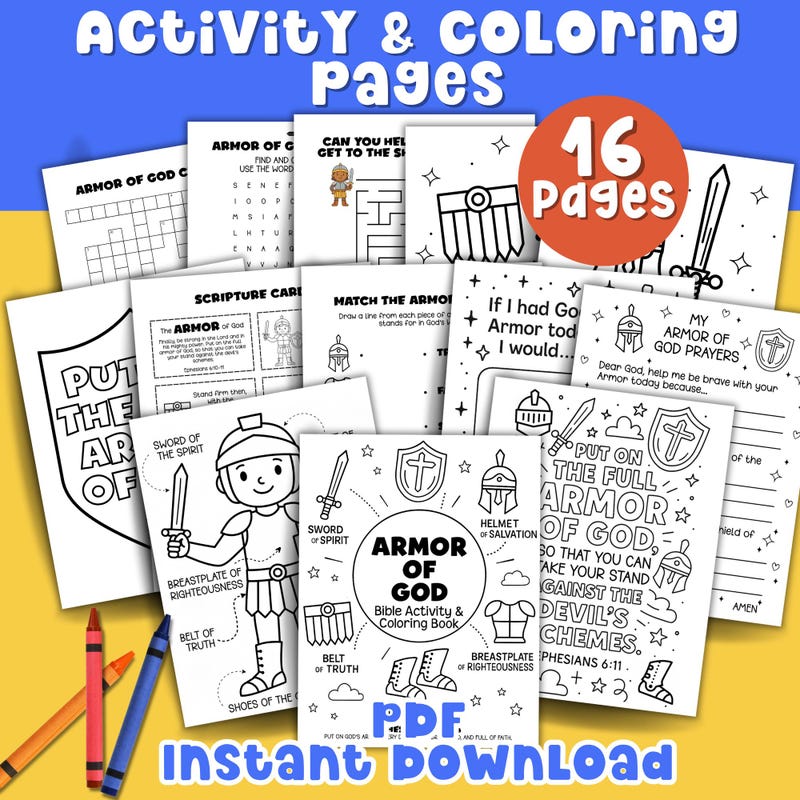 Armor of God Colouring - Etsy UK
