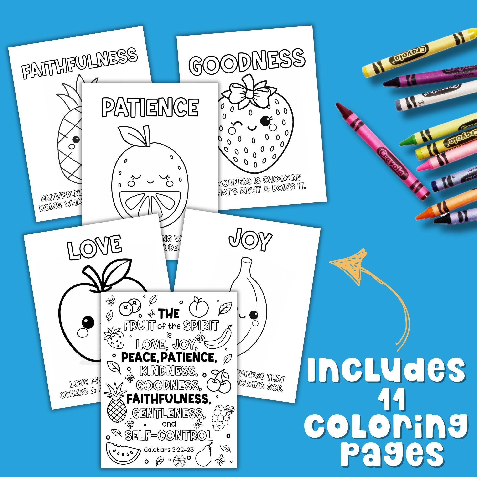 Fruit of the Spirit Kids Bible Lesson Sunday School Craft Bible Verse ...