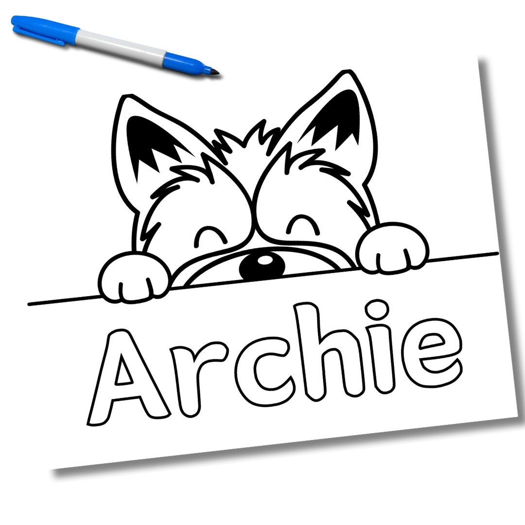 Customized Dog Coloring Page for Toddler Busy Book Kid Activity PDF ...