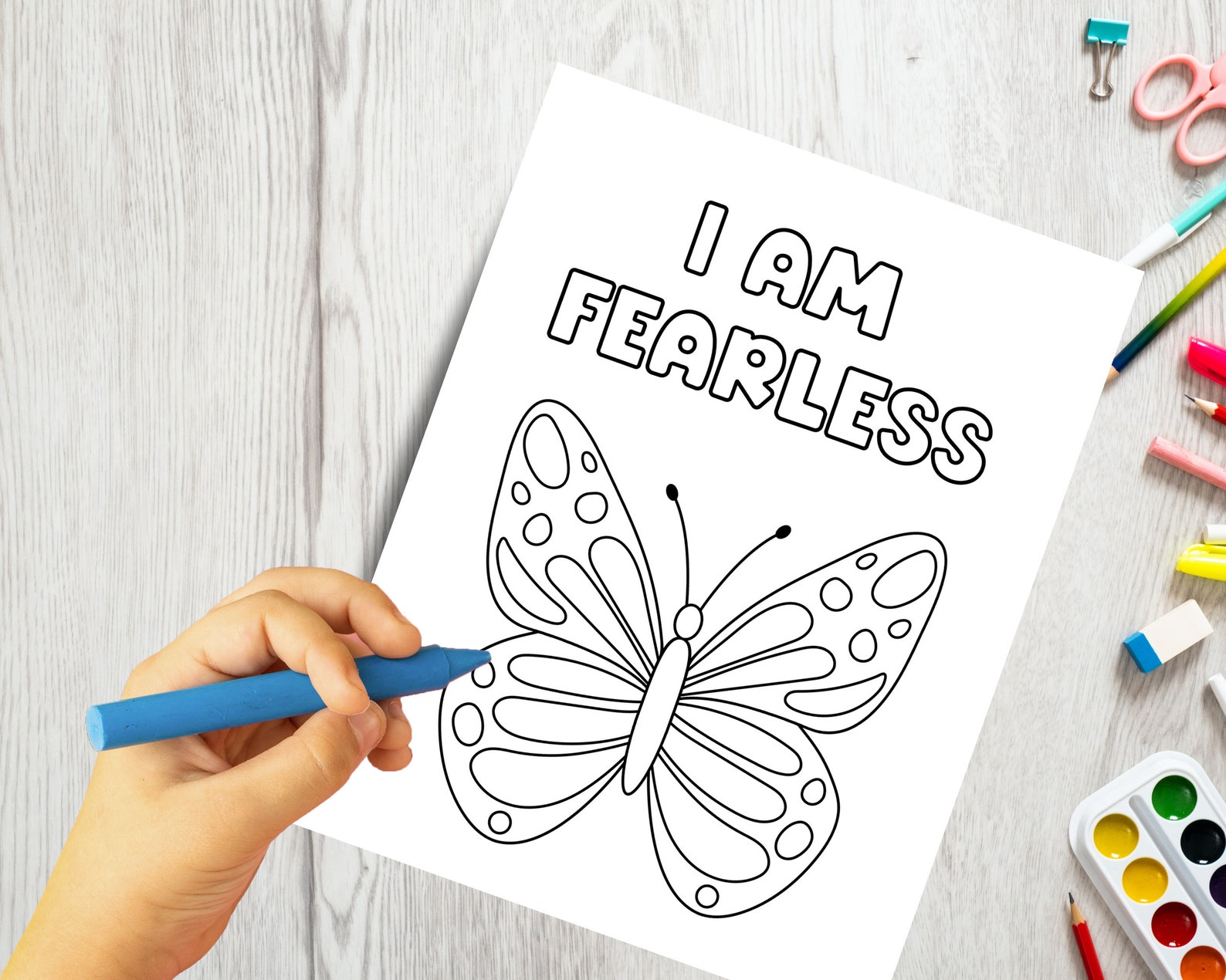 Butterfly Coloring Page for Kid Positive Coloring Page Kid Affirmation ...