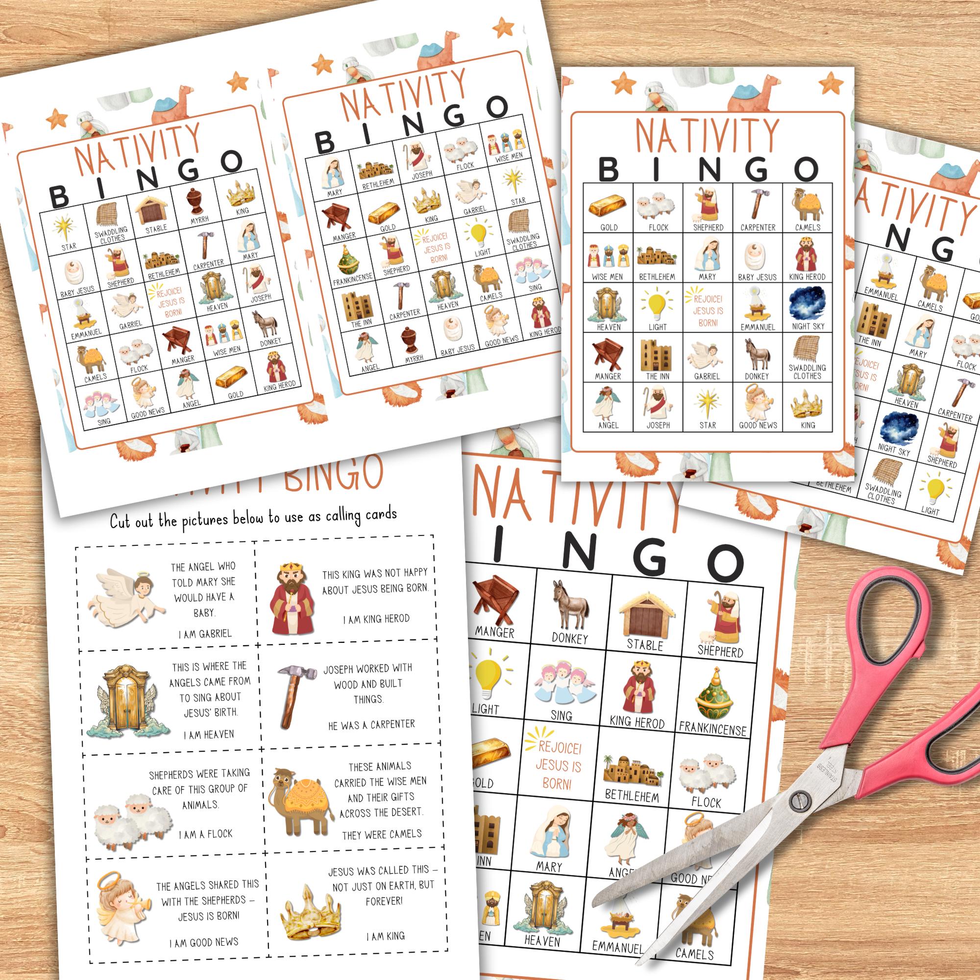 Nativity Printable Bible Bingo Christmas Activity Family Game Night ...