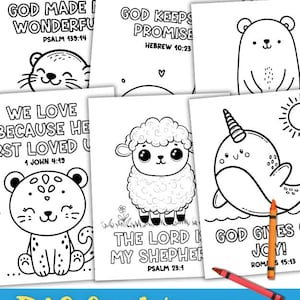 Bible Verse Coloring Kid Christian Sunday School Activity Sheet ...