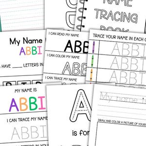 Name Writing Tracing Preschool Worksheet Handwriting Practice Toddler ...