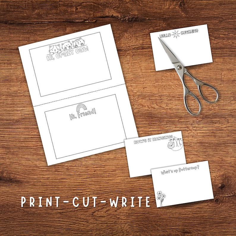 Coloring Page for Kid Pen Pal Happy Mail Handwritten Note Assorted ...