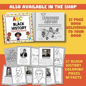 ABC Black History Coloring Page Bundle Bulletin Board Black History ...